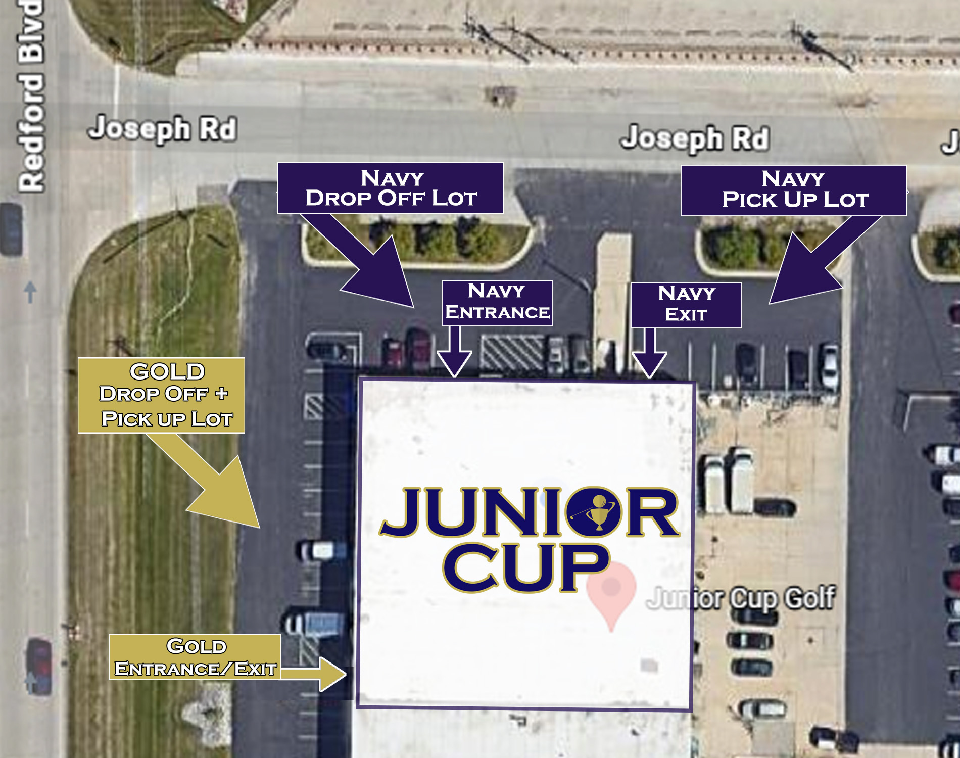 Junior Cup Golf - Entering and Exiting Our Building